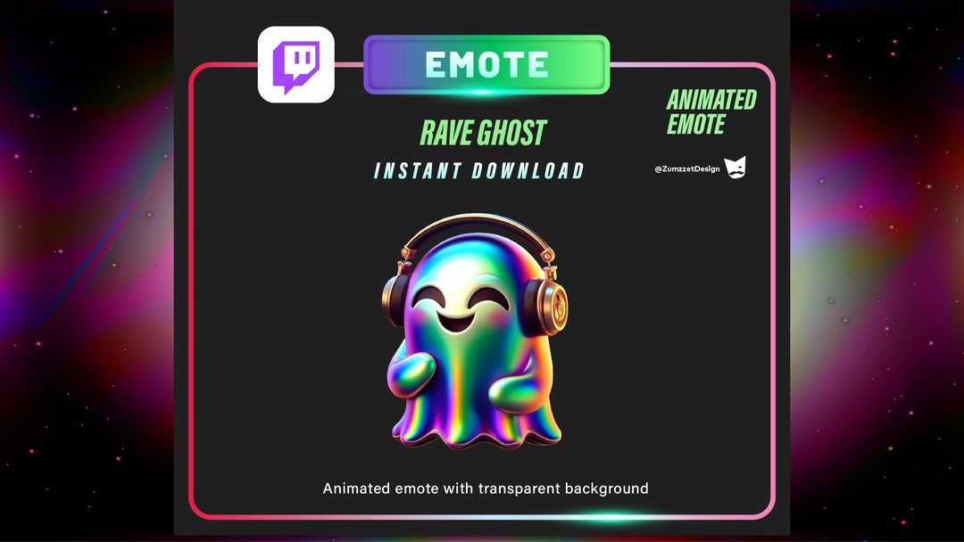 Animated Rave Ghost Emote for Twitch Streamers (digital Download) - Etsy