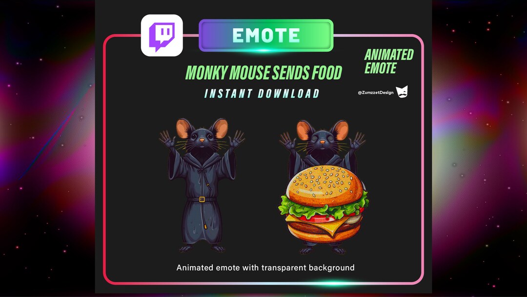 ANIMATED Monk Mouse for Twitch, Streamer, Gaming, Streaming, Stream ...