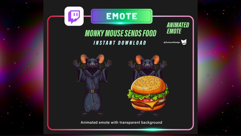 ANIMATED Monk Mouse for Twitch, Streamer, Gaming, Streaming, Stream ...