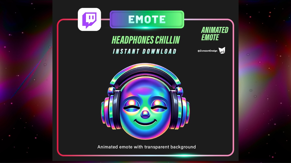 Animated Neon DJ Emote for Twitch Streamers (digital File) - Etsy