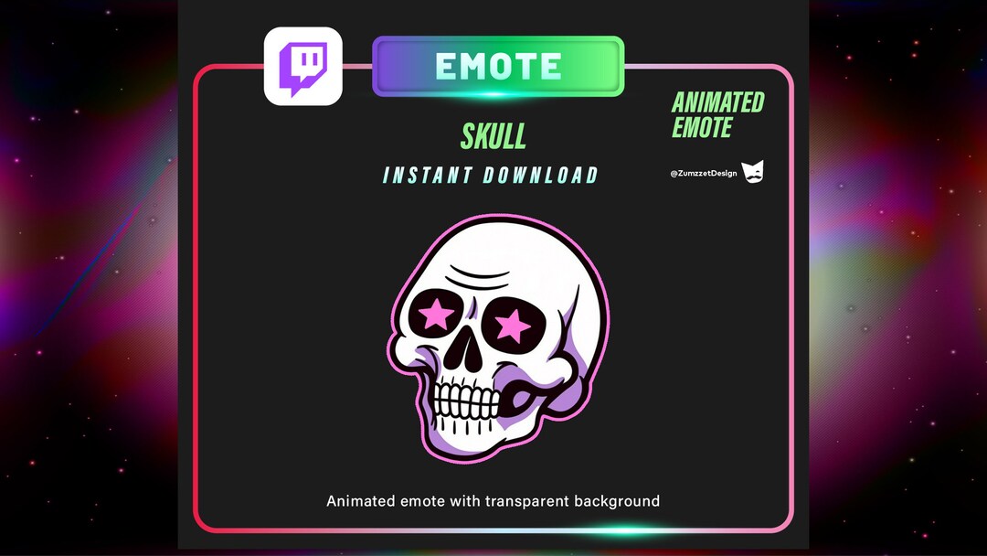ANIMATED Skull Emote for Twitch, Streamer, Gaming, Streaming, Stream ...
