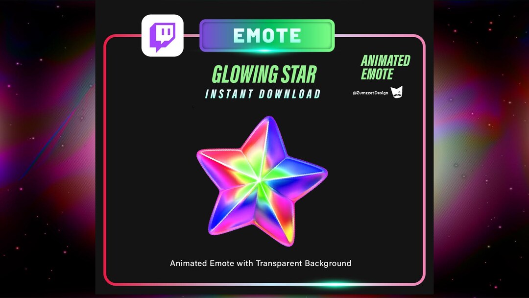 Animated Glowing Star Emote: Twitch Streamer EDM Music (digital ...