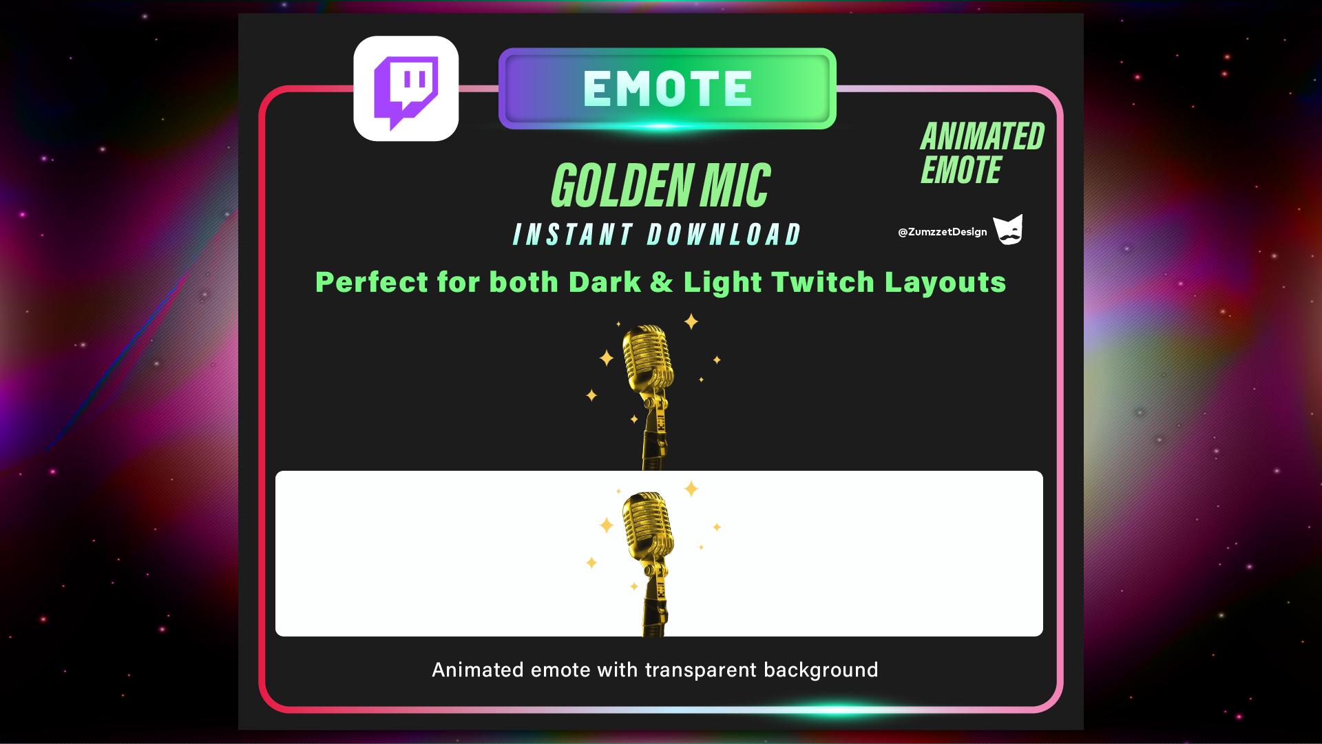 Animated Golden Microphone Twitch Emote (digital Download) - Etsy