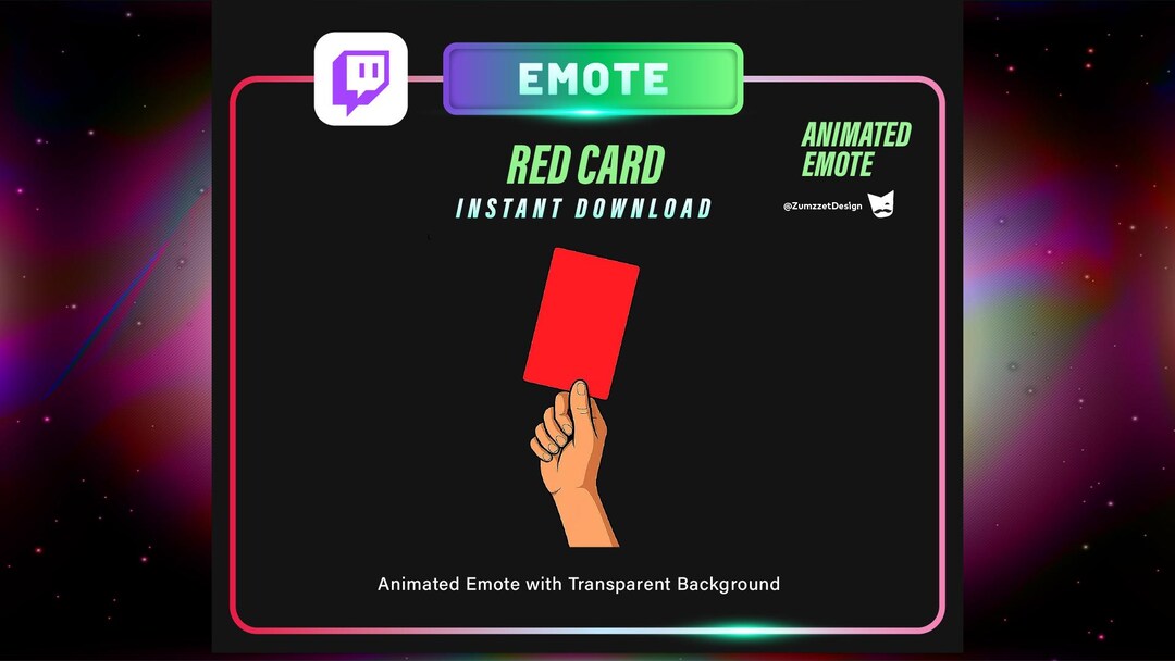 Animated Red Card Twitch Emote: Funny Streamer Community Design ...