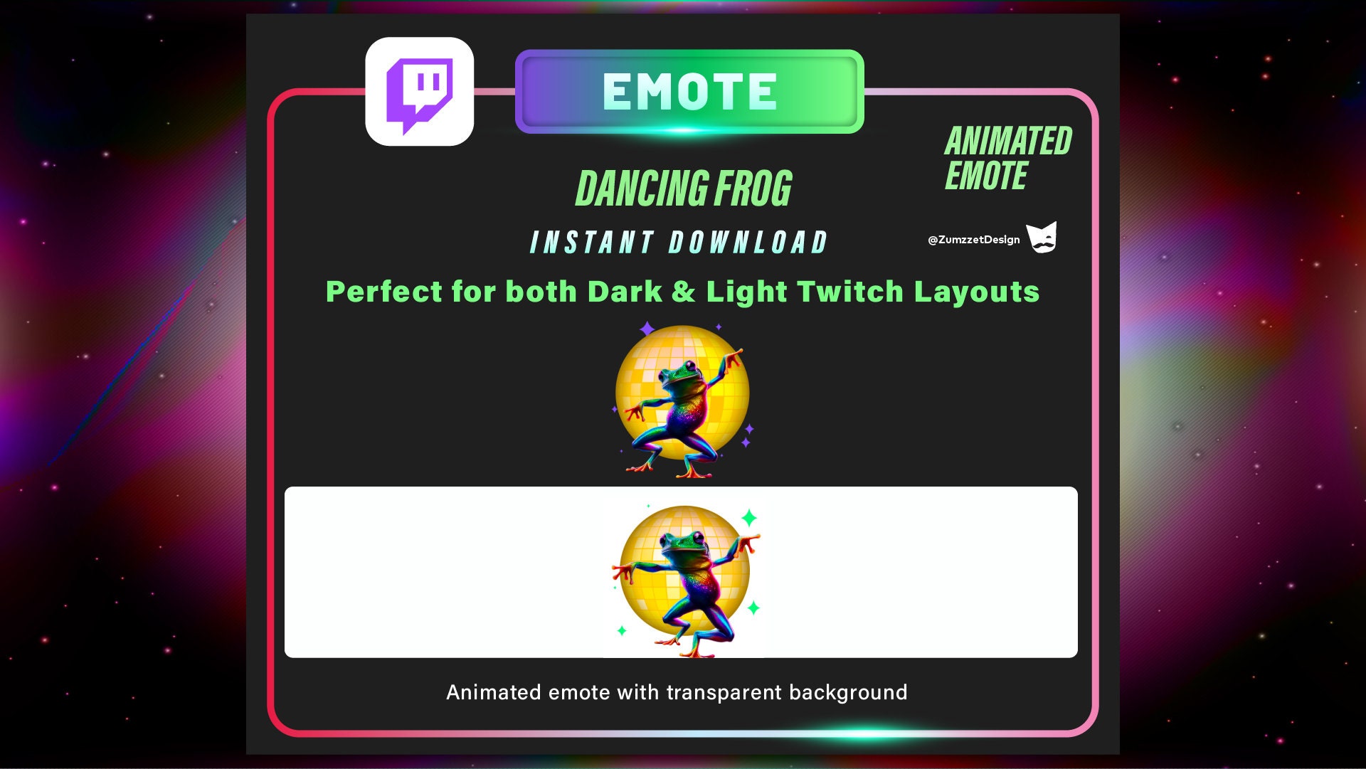 ANIMATED Neon Dancing Frog Emote for Twitch, Streamer, Gaming ...
