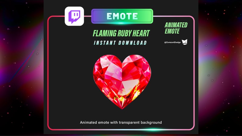 ANIMATED Flaming Red Heart Emote for Twitch, Streamer, Gaming ...