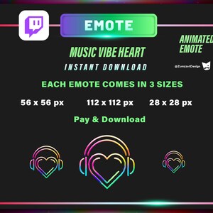 ANIMATED Neon Heart Emote for Twitch, Streamer, Gaming, Streaming ...