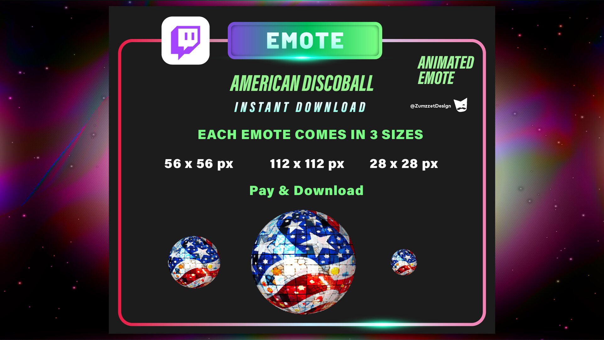 Animated American Disco Ball Emote for Twitch (digital Zip File) - Etsy