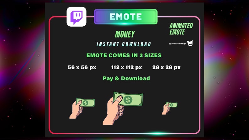 ANIMATED Take My Money Emote for Twitch, Streamer, Gaming, Streaming ...