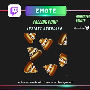 ANIMATED Falling Poop Emote, Cute Poop Emote for Twitch, Streamer ...