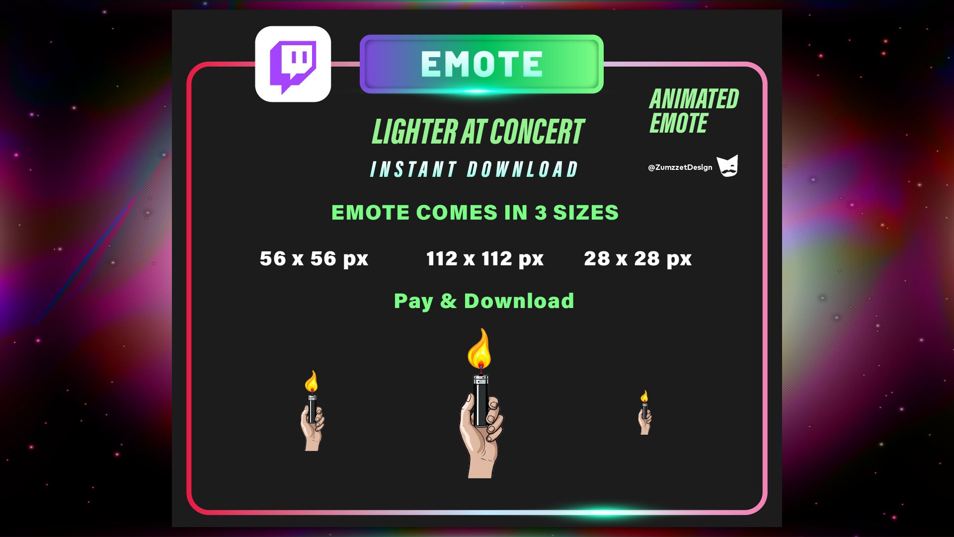 ANIMATED Lit Lighter Emote for Twitch, Streamer, Gaming, Emotes, Stream ...