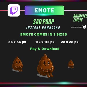 ANIMATED Sad Brown Poop Emote Twitch, Streamer, Gaming, Streaming ...