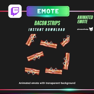 ANIMATED Raining Bacon Strips Emote for Twitch, Streamer, Gaming ...