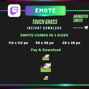 ANIMATED Touch Grass Emote for Twitch, Streamer, Gaming, Streaming ...