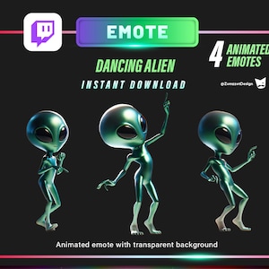 ANIMATED 4 Dancing Alien Emote for Twitch, Music Emote, Dj Emote ...