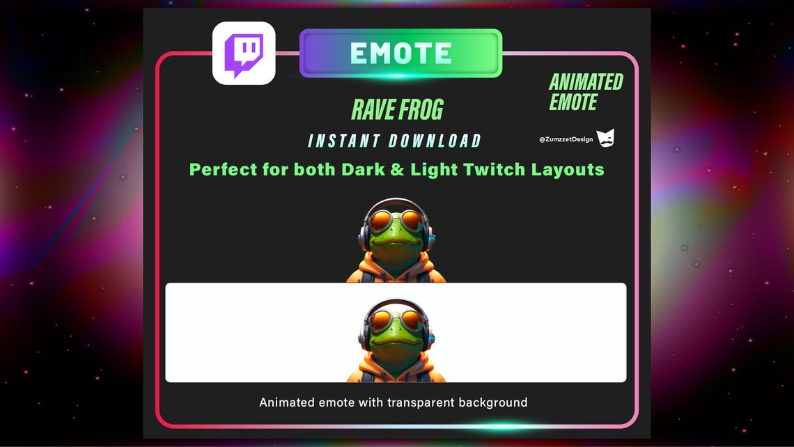 Animated Rave Frog Emote for Twitch (digital Download) - Etsy