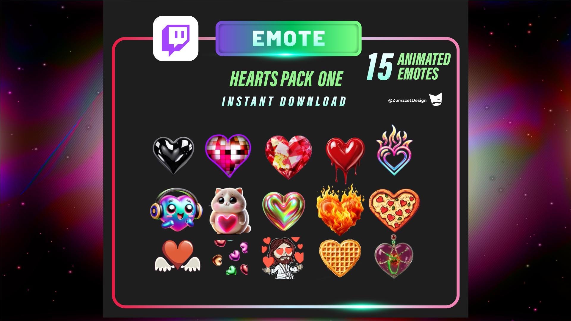 Animated Heart Emotes: 15 Love Emotes for Twitch (instant Download) - Etsy