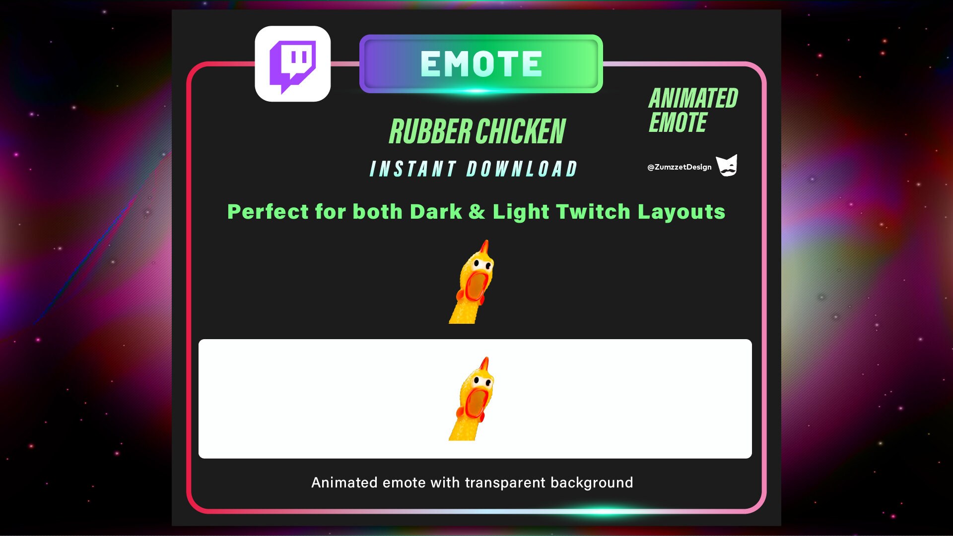 ANIMATED Screaming Yellow Rubber Chicken Emote for Twitch, Streamer ...