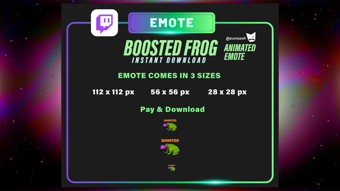 ANIMATED BOOSTED Frog Emote for Twitch Discord Streamer - Etsy