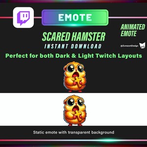 ANIMATED Scared Meme Hamster Emote for Twitch, Animal Emotes, Reaction ...