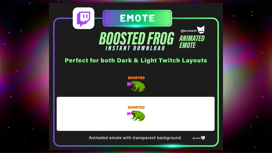 ANIMATED BOOSTED Frog Emote for Twitch Discord Streamer - Etsy