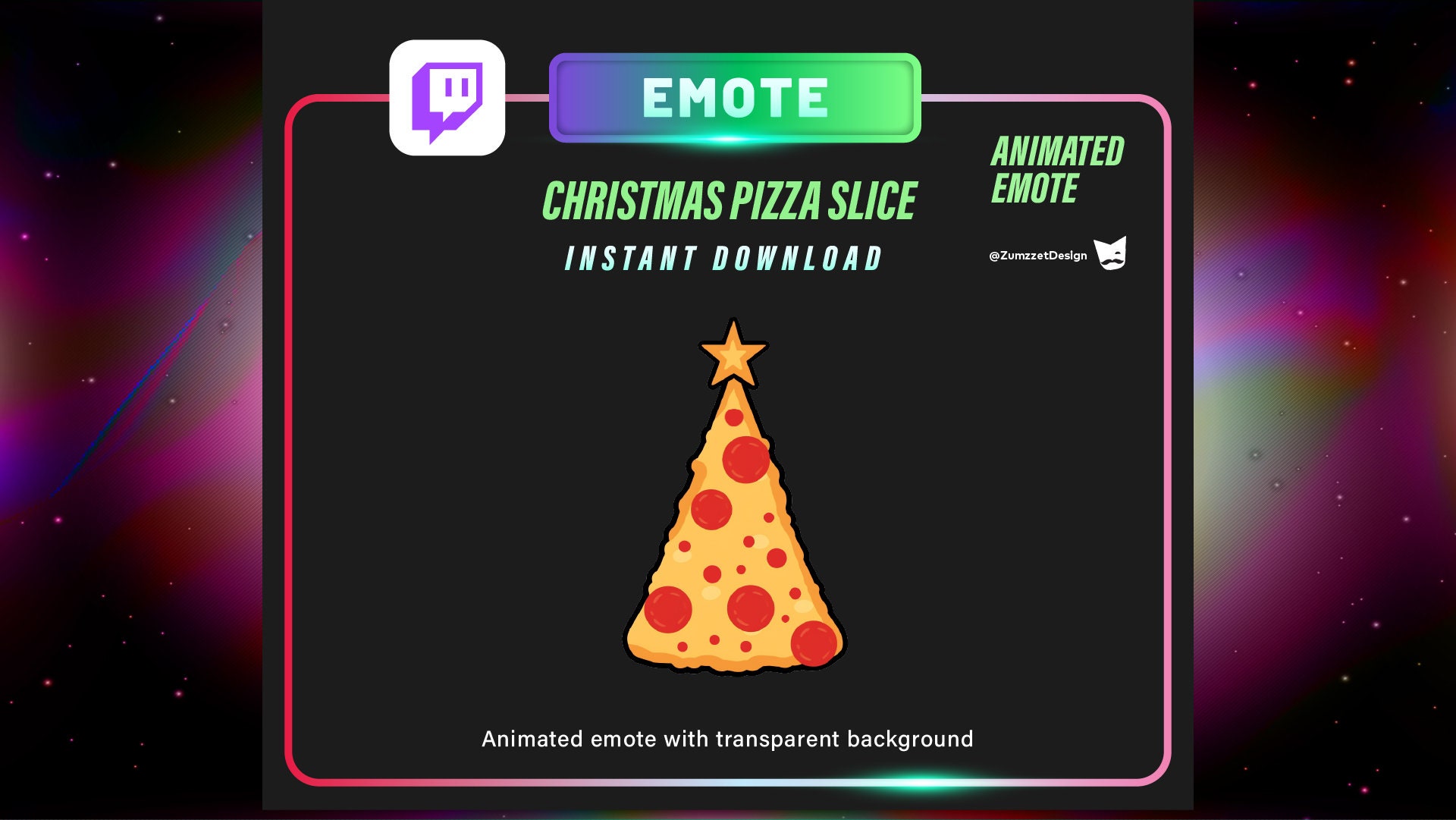 ANIMATED Pepperoni Pizza Christmas Tree for Twitch, Streamer, Gaming ...