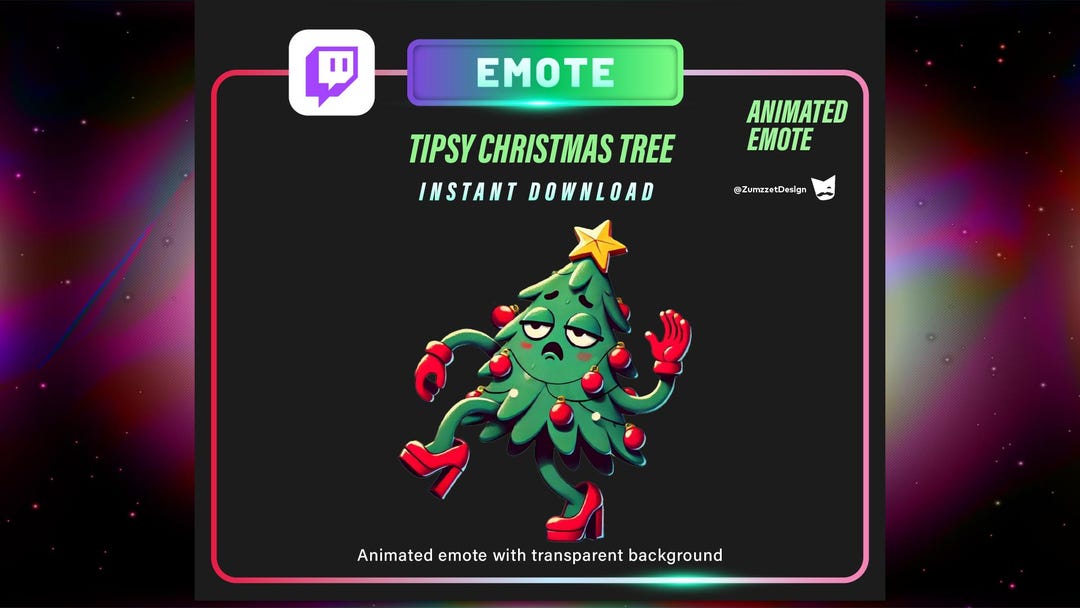 Animated Tipsy Christmas Tree Emote for Twitch (digital File) - Etsy