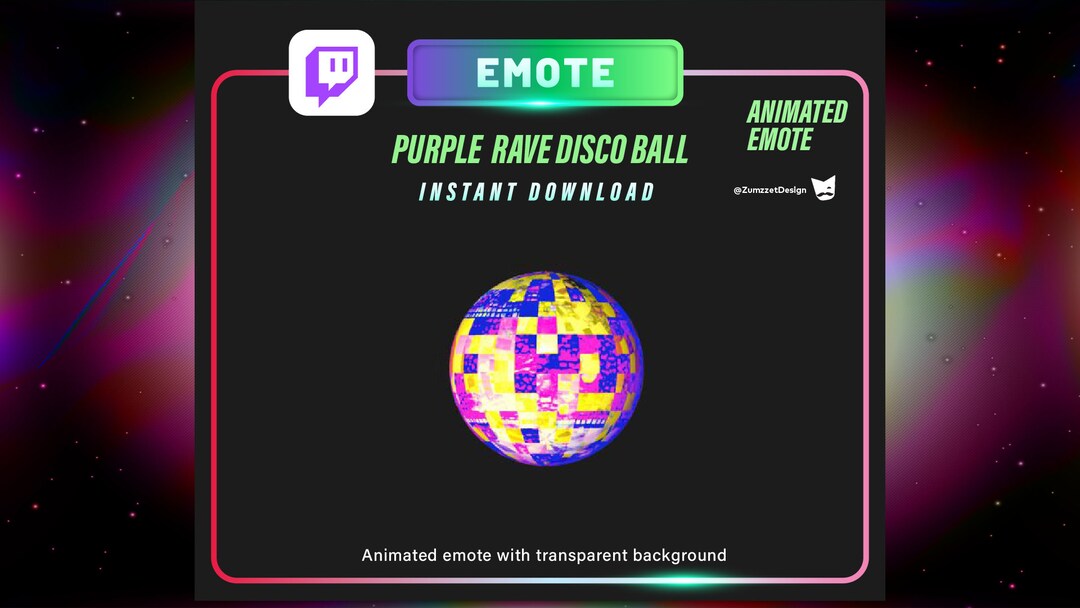 ANIMATED Purple Rave Disco Ball Emote for Twitch, Streamer, Gaming ...