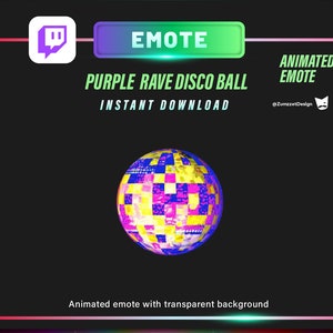 ANIMATED Purple Rave Disco Ball Emote for Twitch, Streamer, Gaming ...