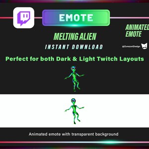 ANIMATED Melting Alien Emote Set for Twitch, Streamer, Stream Emotes - Etsy