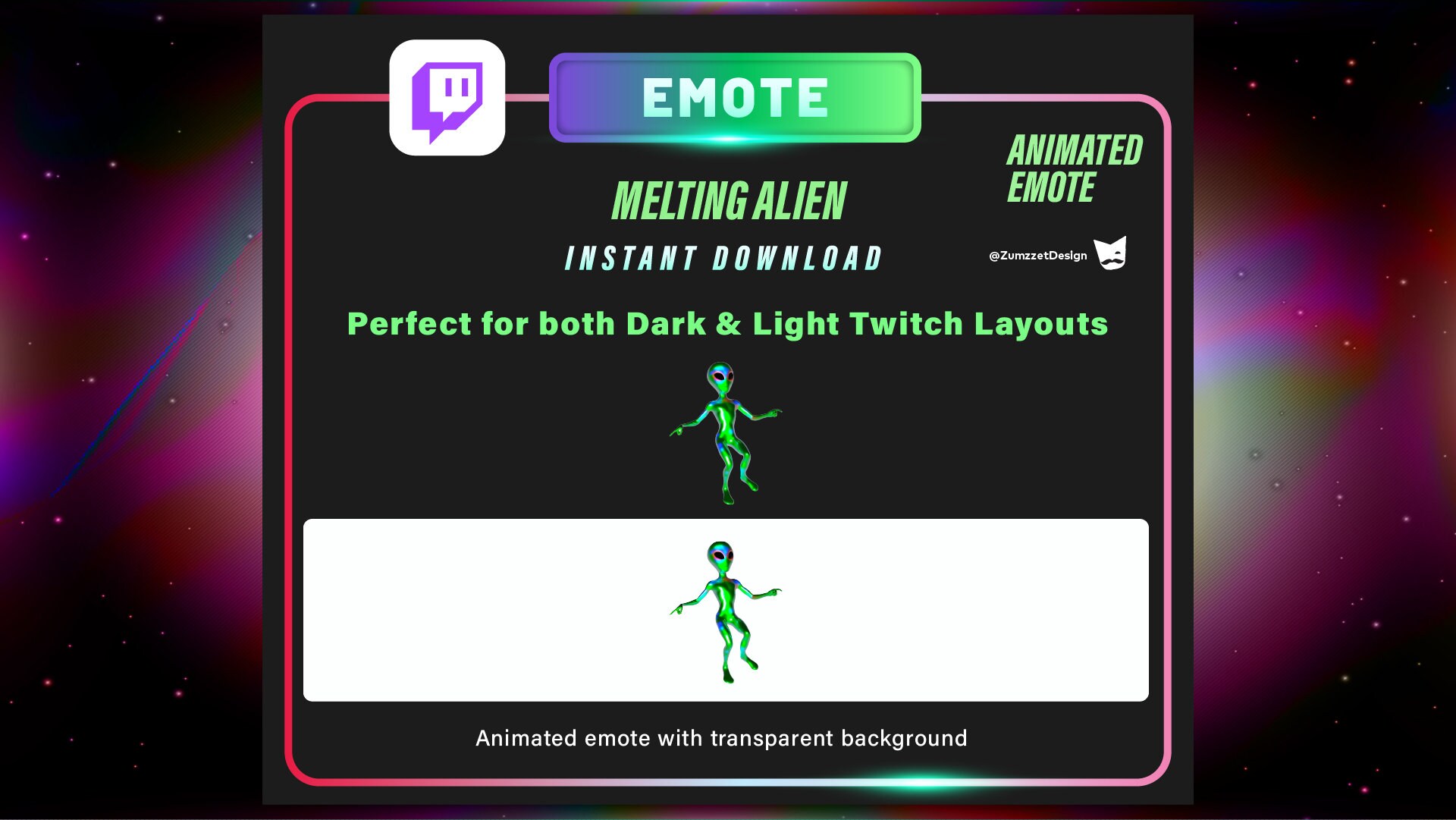 ANIMATED Melting Alien Emote Set for Twitch, Streamer, Stream Emotes - Etsy