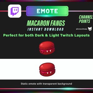 STATIC Macaron Fangs Emote and Channel Point for Twitch, Streamer ...