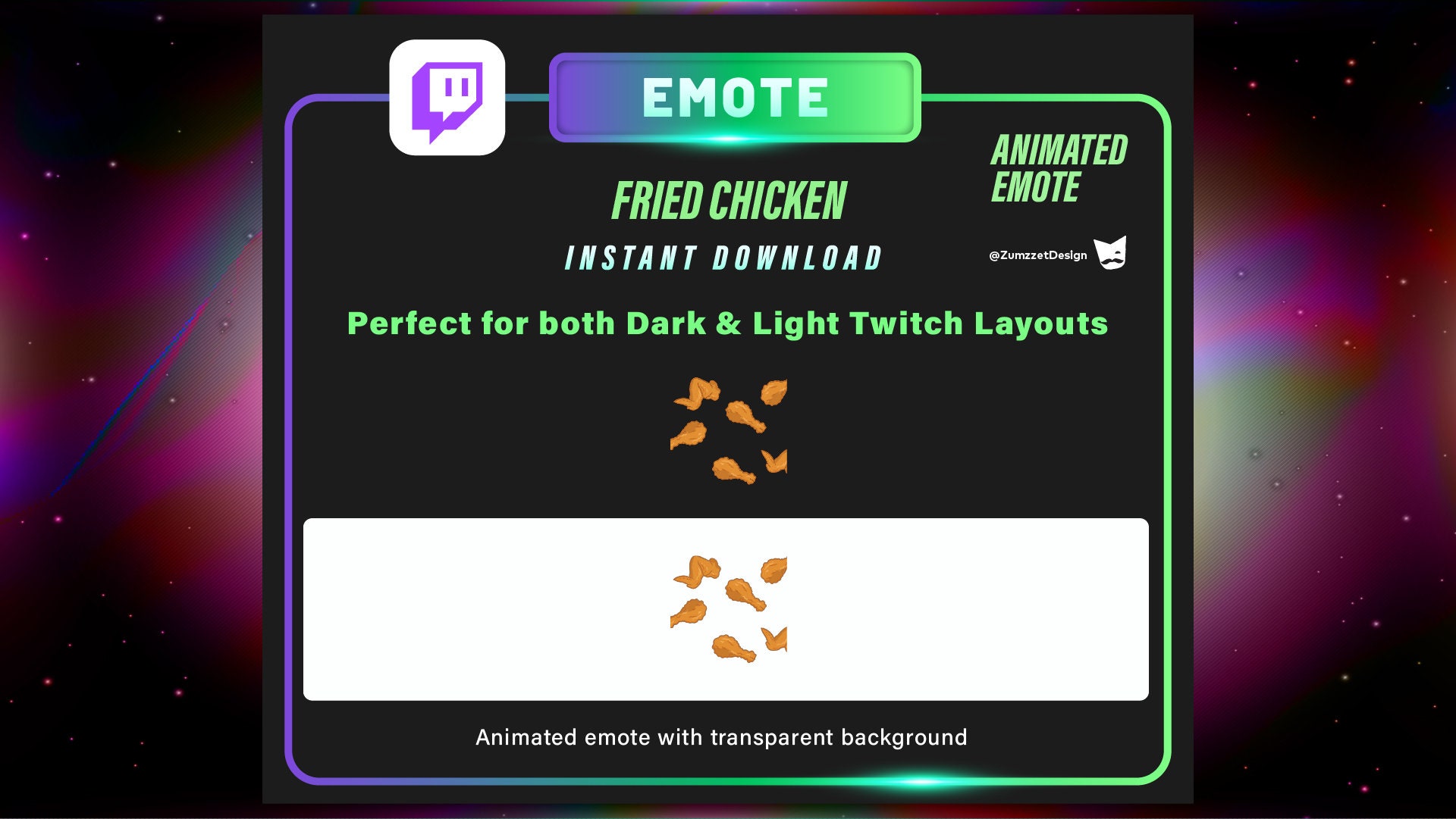 ANIMATED Raining Fried Chicken Emote for Twitch, Streamer, Gaming ...