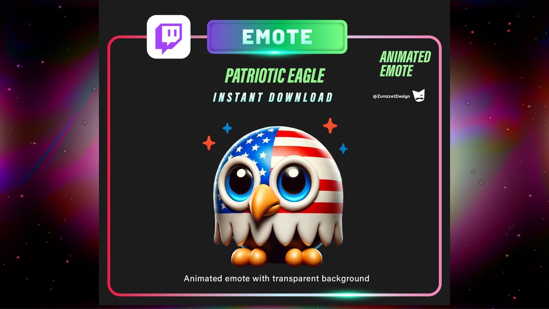 ANIMATED Patriotic American Bald Eagle Emote for Twitch, Streamer, USA ...
