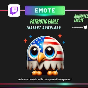 ANIMATED Patriotic American Bald Eagle Emote for Twitch, Streamer, USA ...