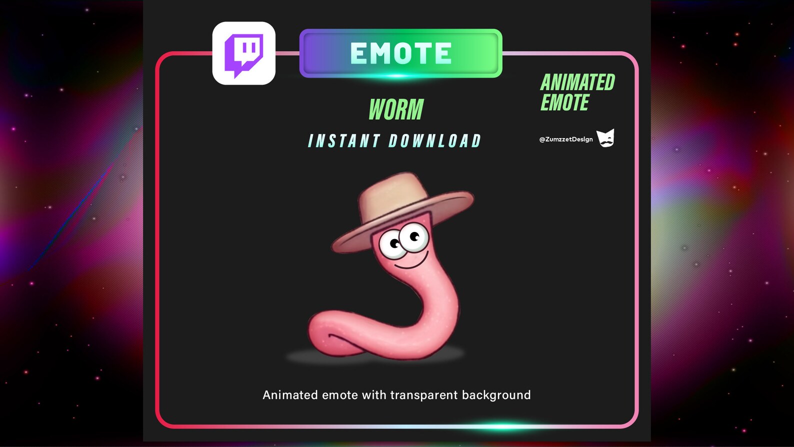 ANIMATED Cowboy Worm Emote for Twitch, Streamer, Gaming, Streaming ...