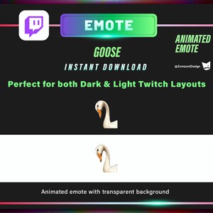 ANIMATED Goose Emote for Twitch, Streamer, Gaming, Streaming, Stream ...