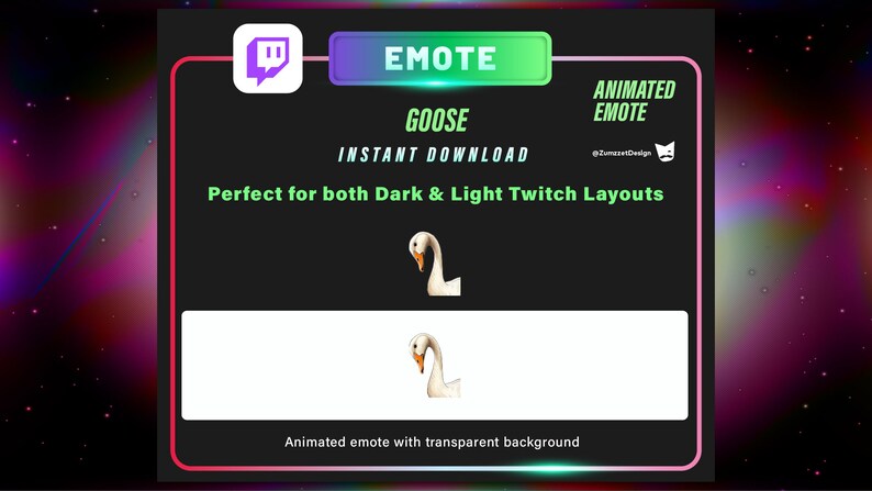 ANIMATED Goose Emote for Twitch, Streamer, Gaming, Streaming, Stream ...