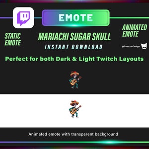 ANIMATED + STATIC Sugar Skull Emote for Twitch, Gaming, Streaming ...