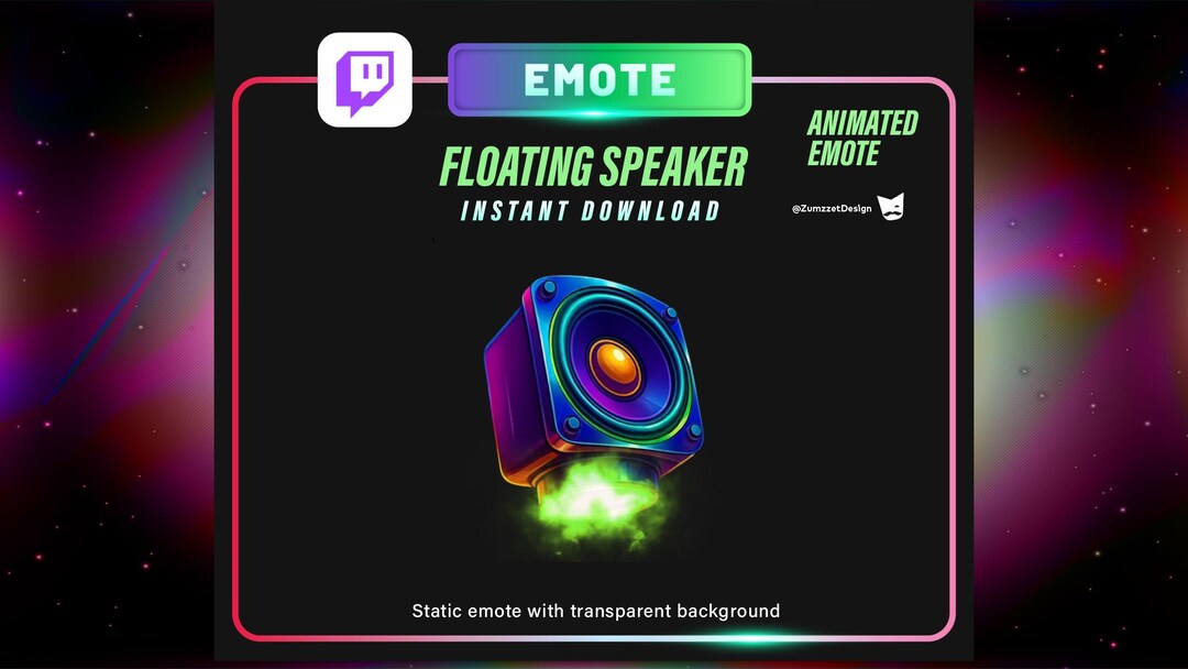 Animated Floating Speaker Emote: Twitch Streamer EDM Rave (digital ...