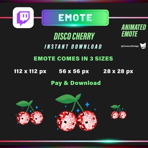 ANIMATED Disco Ball Cherry Emote for Twitch, Streamer, Streaming ...