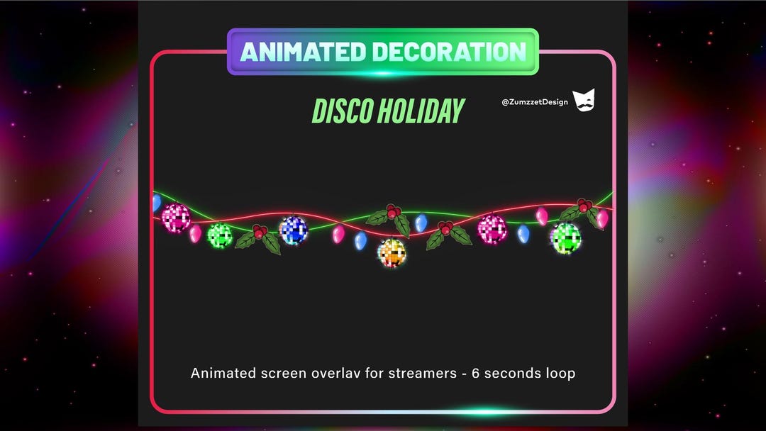 Disco Christmas Lights Animated Stream Overlay (digital File) - Etsy