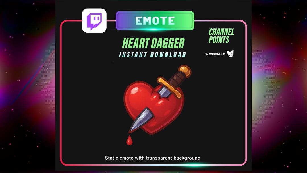 Heart Dagger Twitch Emote, Sad Love PNG (digital Download) - Etsy