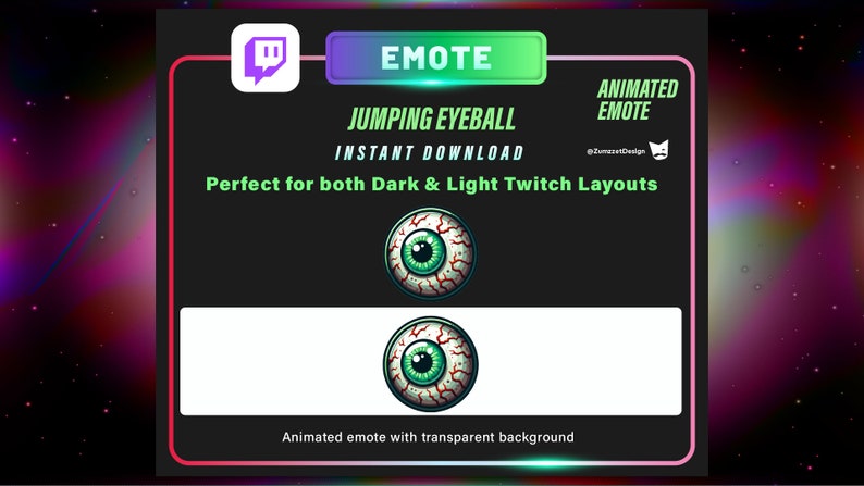 ANIMATED Ghost Emote for Twitch, Scary Eye Horror Emote, Monster Emote ...