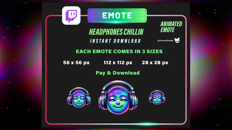 Animated Neon DJ Emote for Twitch Streamers (digital File) - Etsy