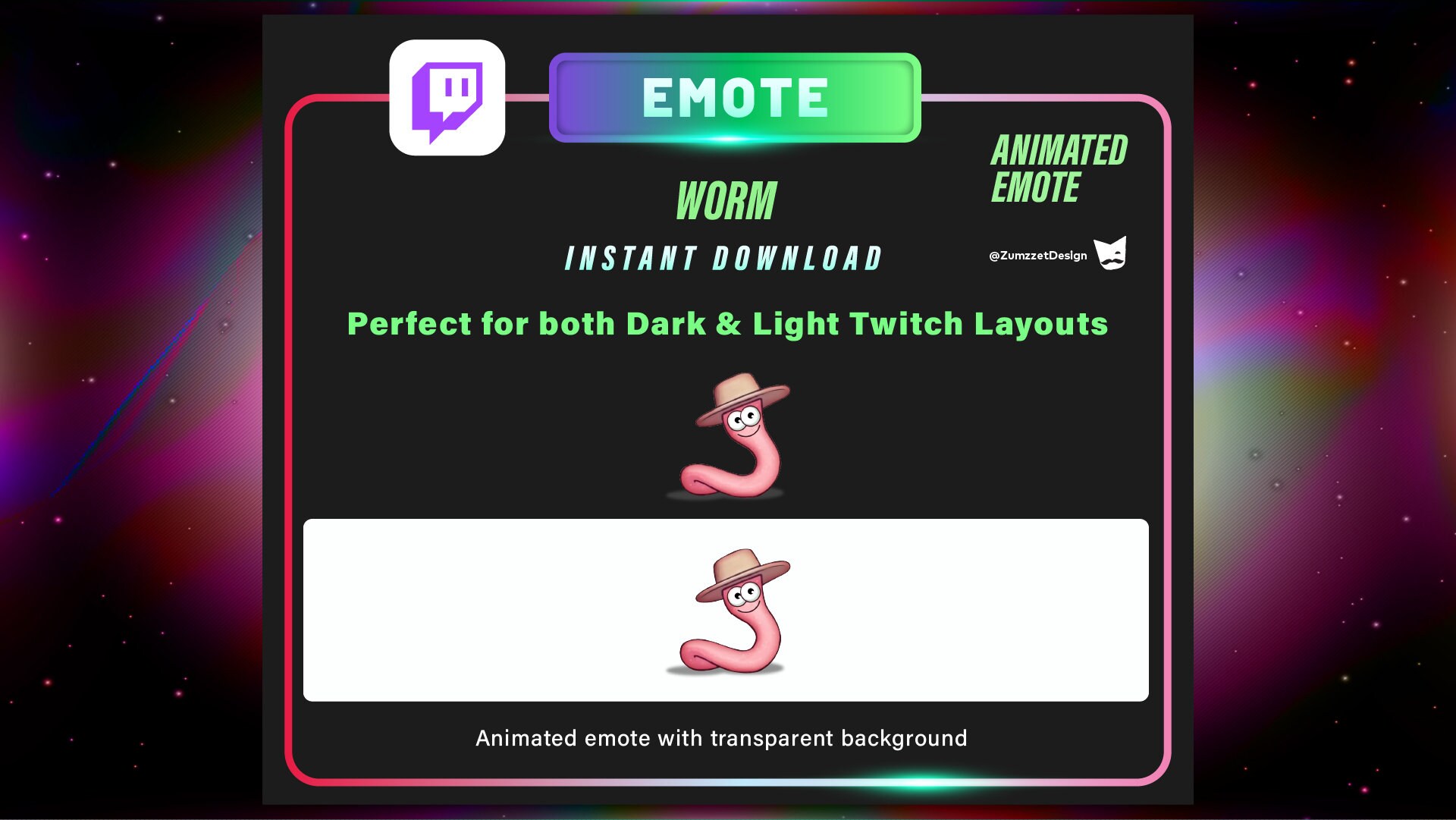 ANIMATED Cowboy Worm Emote for Twitch, Streamer, Gaming, Streaming ...