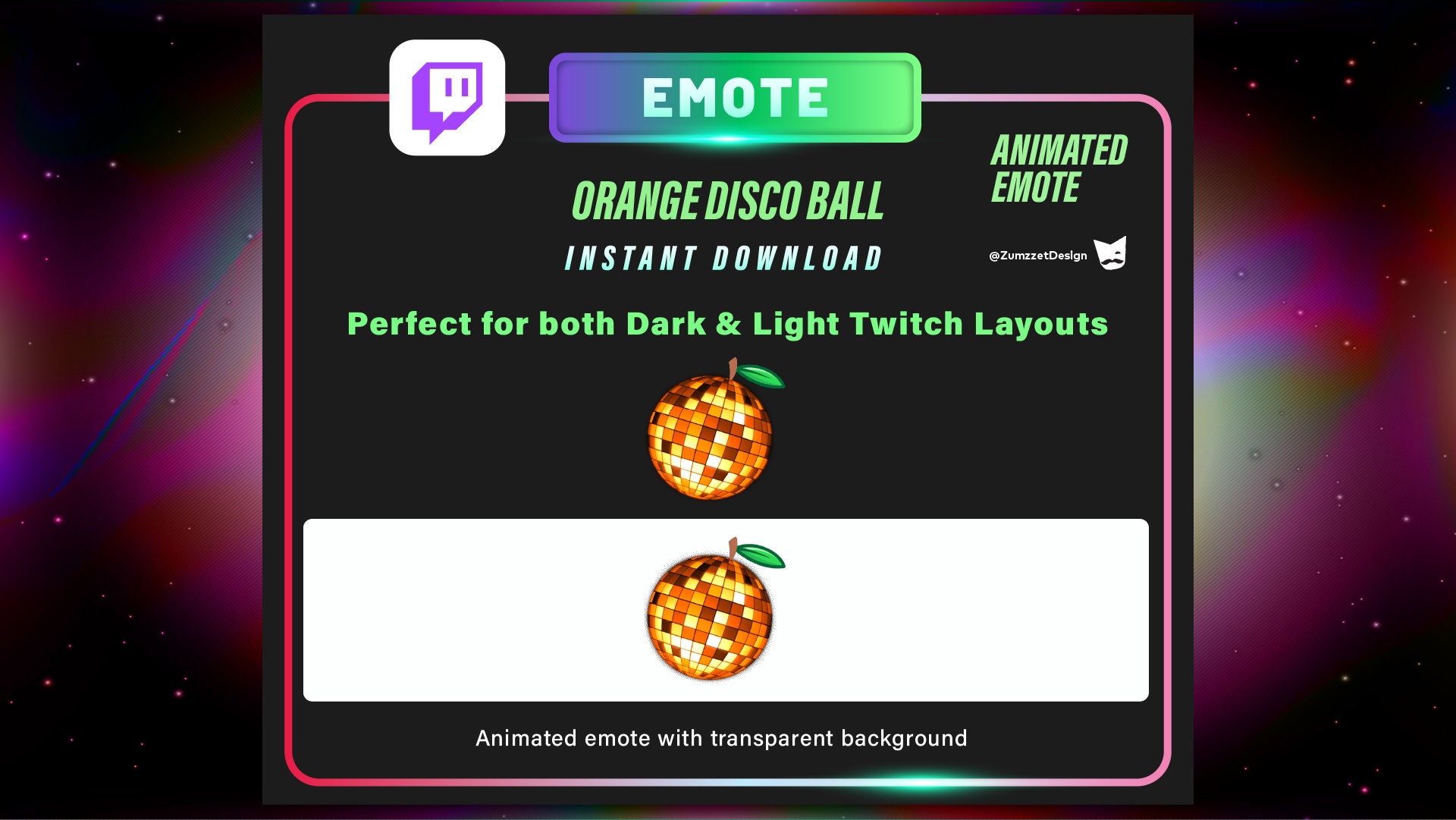 ANIMATED Orange Fruit Disco Ball Emote for Twitch, Streamer, Gaming ...