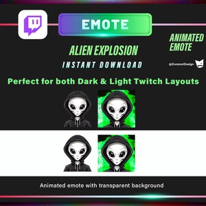 ANIMATED Alien Emote for Twitch, Streamer, Gaming, Streaming, Stream ...