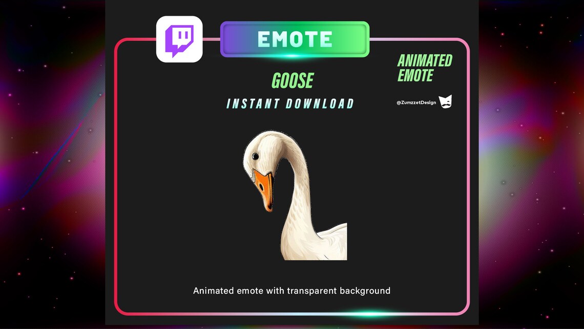ANIMATED Goose Emote for Twitch, Streamer, Gaming, Streaming, Stream ...