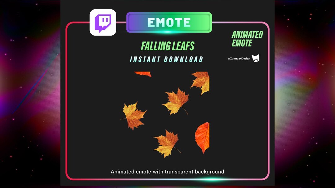ANIMATED Falling Leaves Emote for Twitch, Streamer, Gaming, Streaming ...